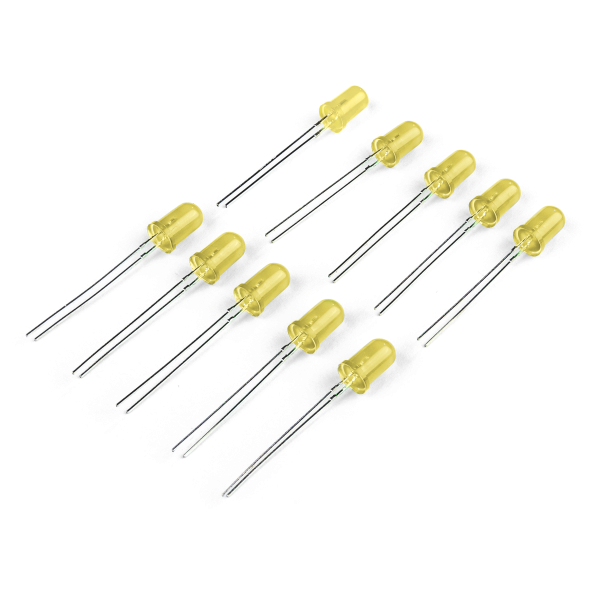 LED 5mm Amarelo (10 unidades) - LEDs - RoboCore