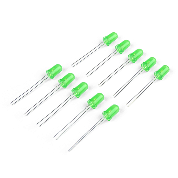 LED 5mm Verde (10 unidades) - LEDs - RoboCore