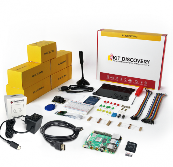 Kit Discovery com Raspberry Pi 4 8GB + Acessórios - Kit Raspberry Pi - RoboCore