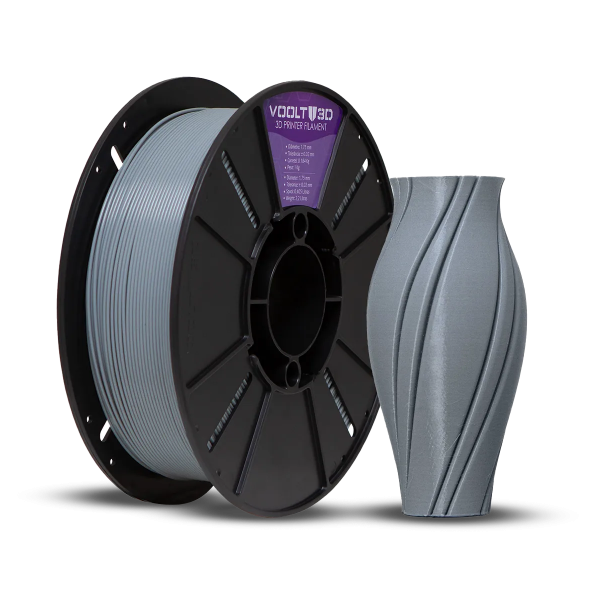 Filamento PLA Voolt3D 1.75mm 1kg - Cinza Claro - Filamentos PLA - RoboCore