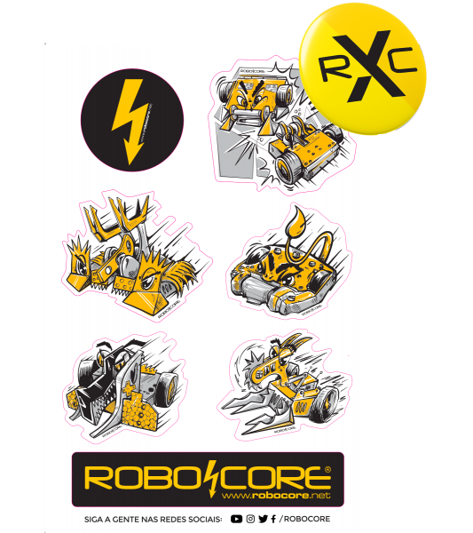 Kit Cartela adesivo + Bottom RCX - Adesivos - RoboCore