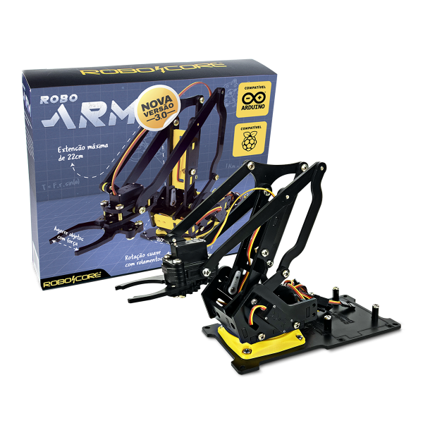 Braço Robótico RoboARM V3 - Kits Didáticos - Originais RoboCore - RoboCore